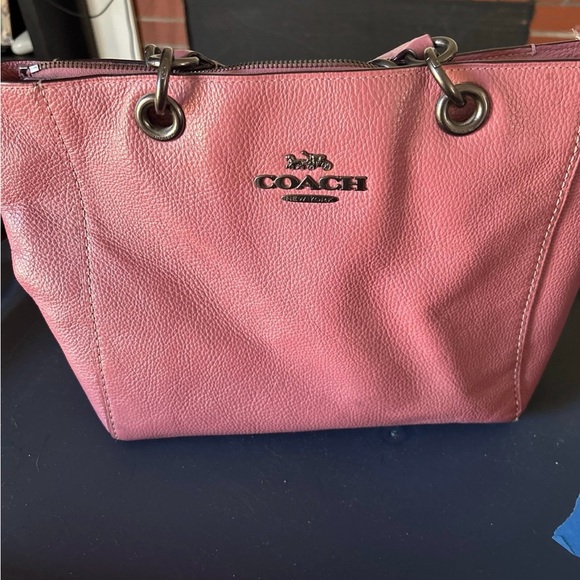 Coach | Bags | Coach Pink Leather Tote Bag | Poshmark